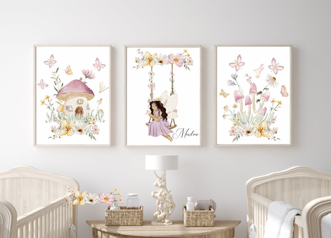 Fairy Nursery Art, Nursery Wall Art Girl, Fairy Nursery, Butterfly ...