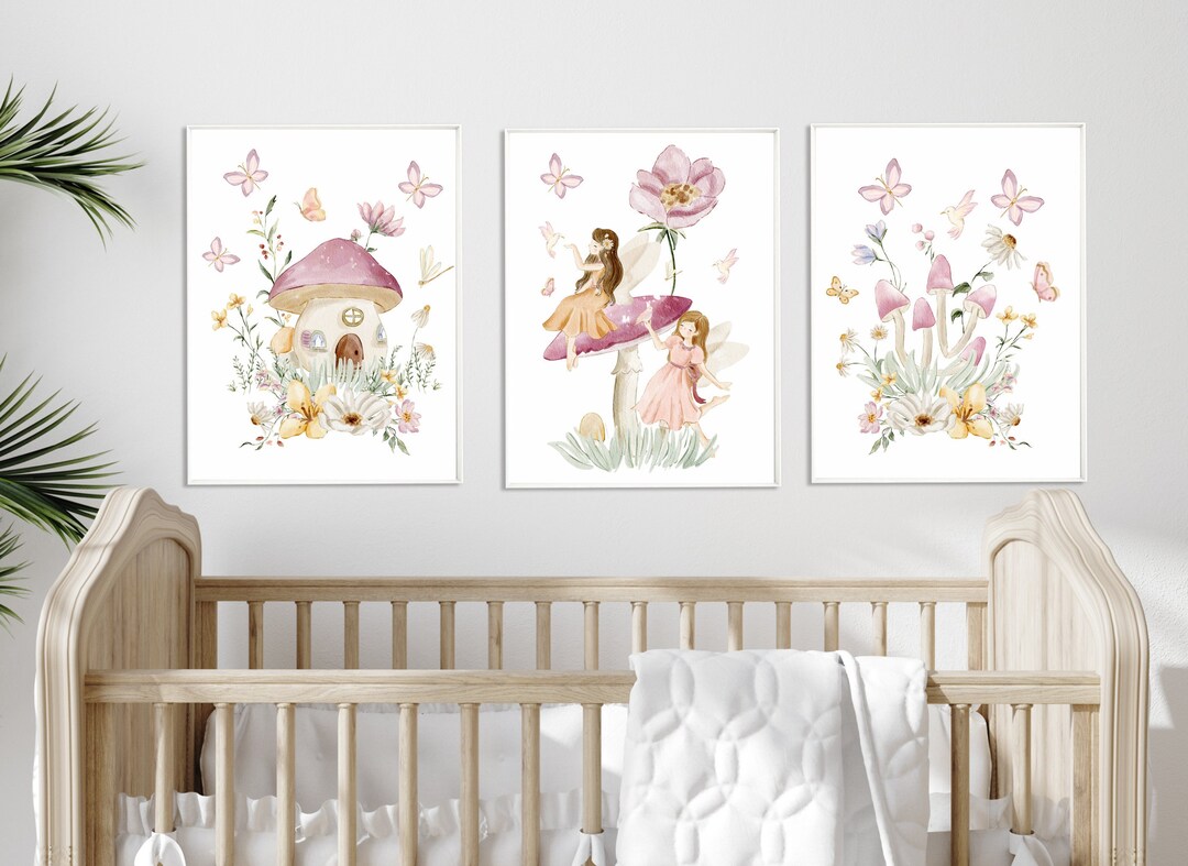 Fairy Nursery Art, Nursery Wall Art Girl, Fairy Nursery, Butterfly ...