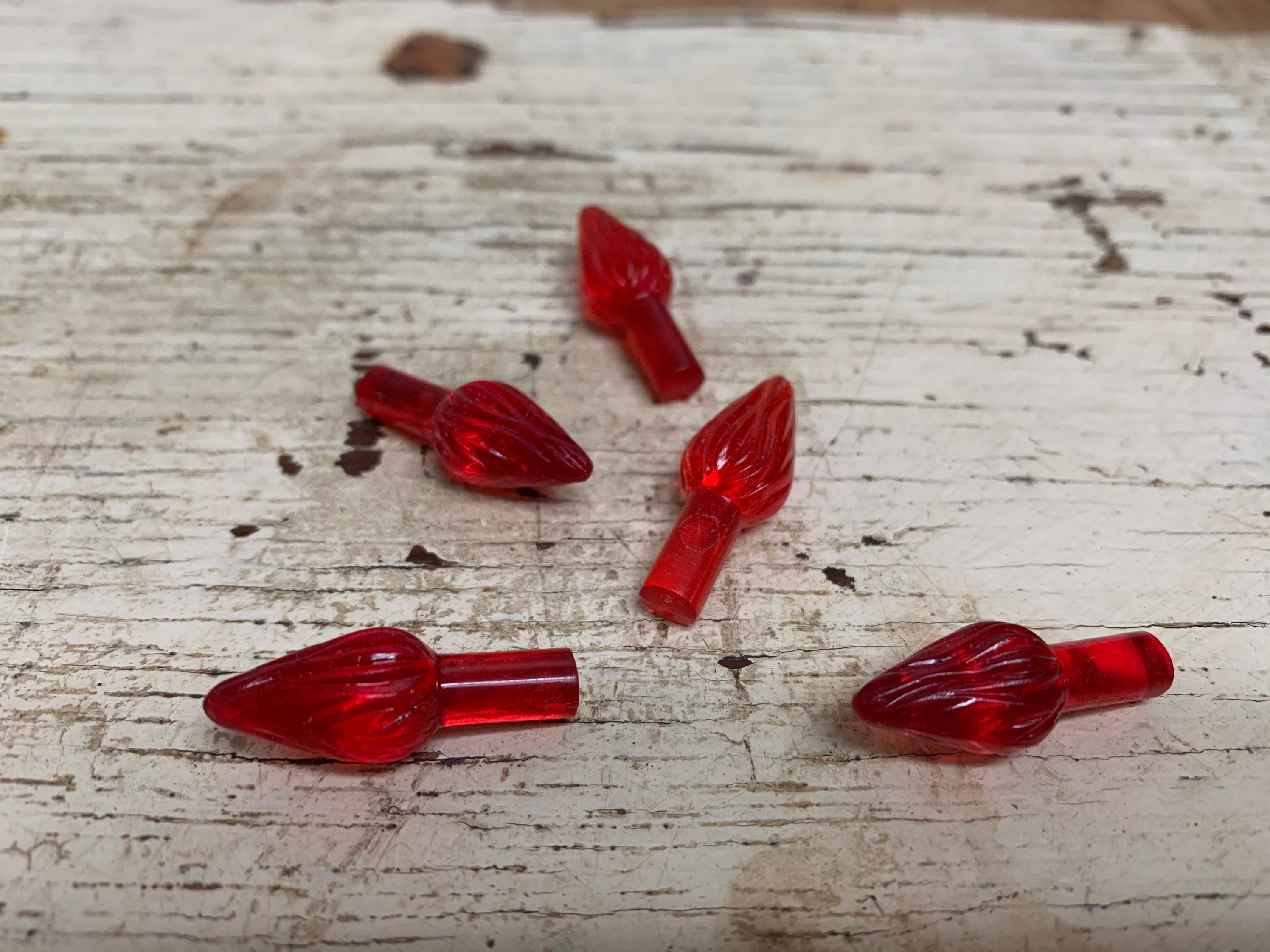 Vintage Ceramic Tree Plastic Light Up Bulbs Red Color | Etsy