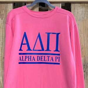 Alpha Delta Pi Comfort Colors Sweatshirt Alpha Delta PI AND Greek ...