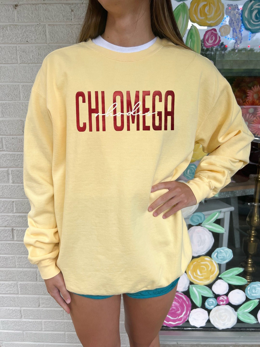 Custom Chi Omega Comfort Colors Sweatshirt: Sorority Apparel - Etsy