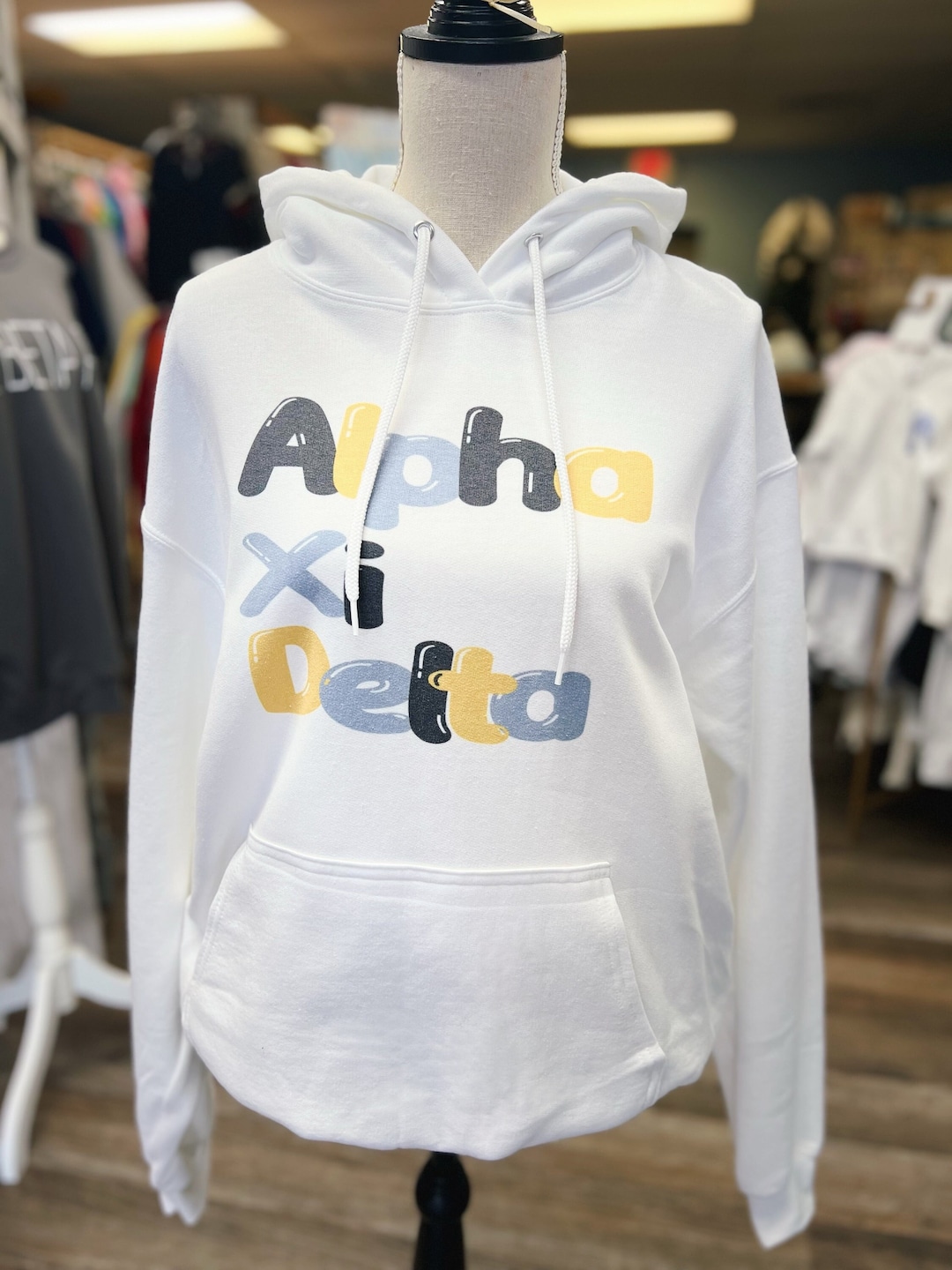 Alpha Xi Delta Multicolor Bubble Letters | AZD Sorority Merch, Greek ...