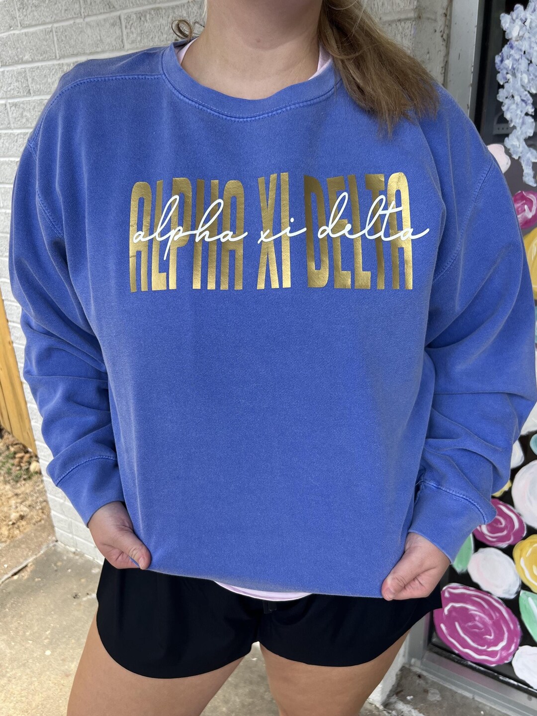 Custom Alpha Xi Delta Comfort Colors Sweatshirt | Sorority Merch and ...