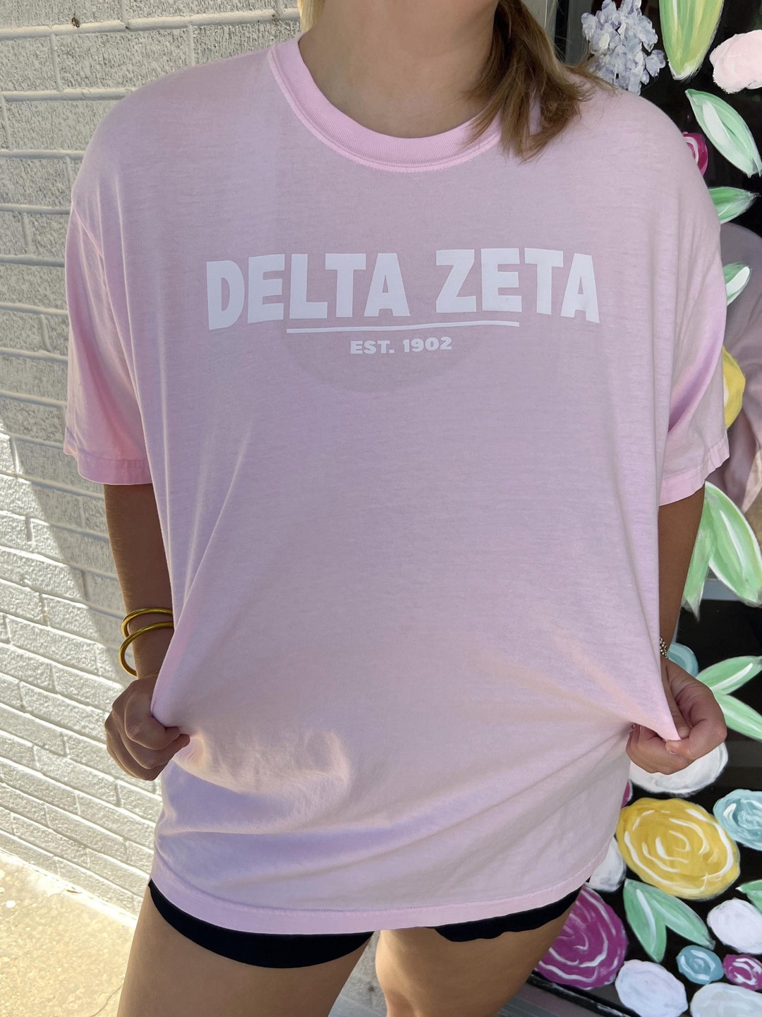 Delta Zeta With Line and Established Date | Comfort Color T-shirts ...