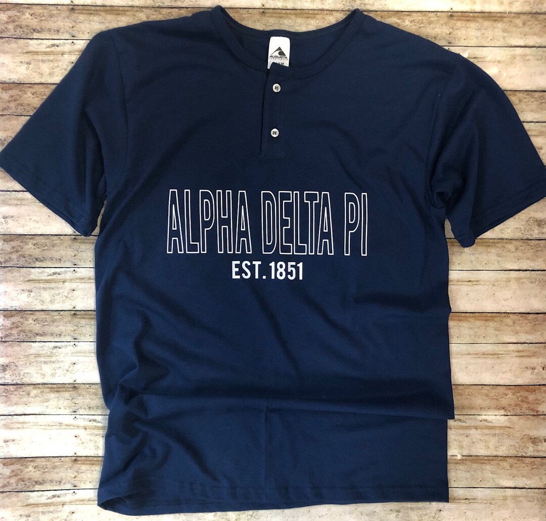 Alpha Delta Pi Henley Baseball T-shirts ADPI Sorority Merch, Greek ...