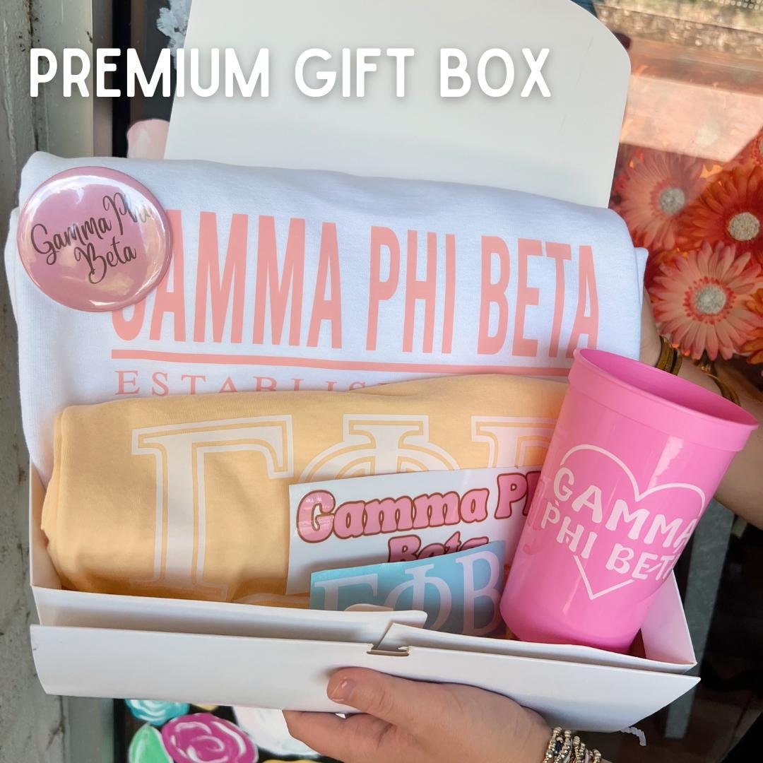 Gamma Phi Beta Sorority Gift Box: T-shirt, Sweatshirt, Cup & More - Etsy