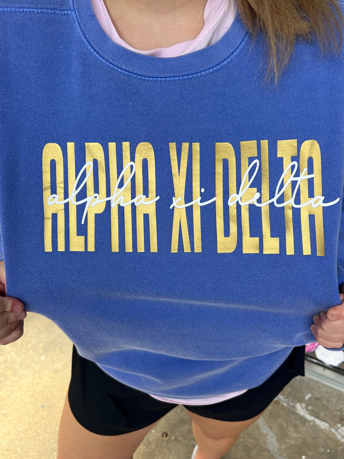 Custom Alpha Xi Delta Comfort Colors Sweatshirt | Sorority Merch and ...