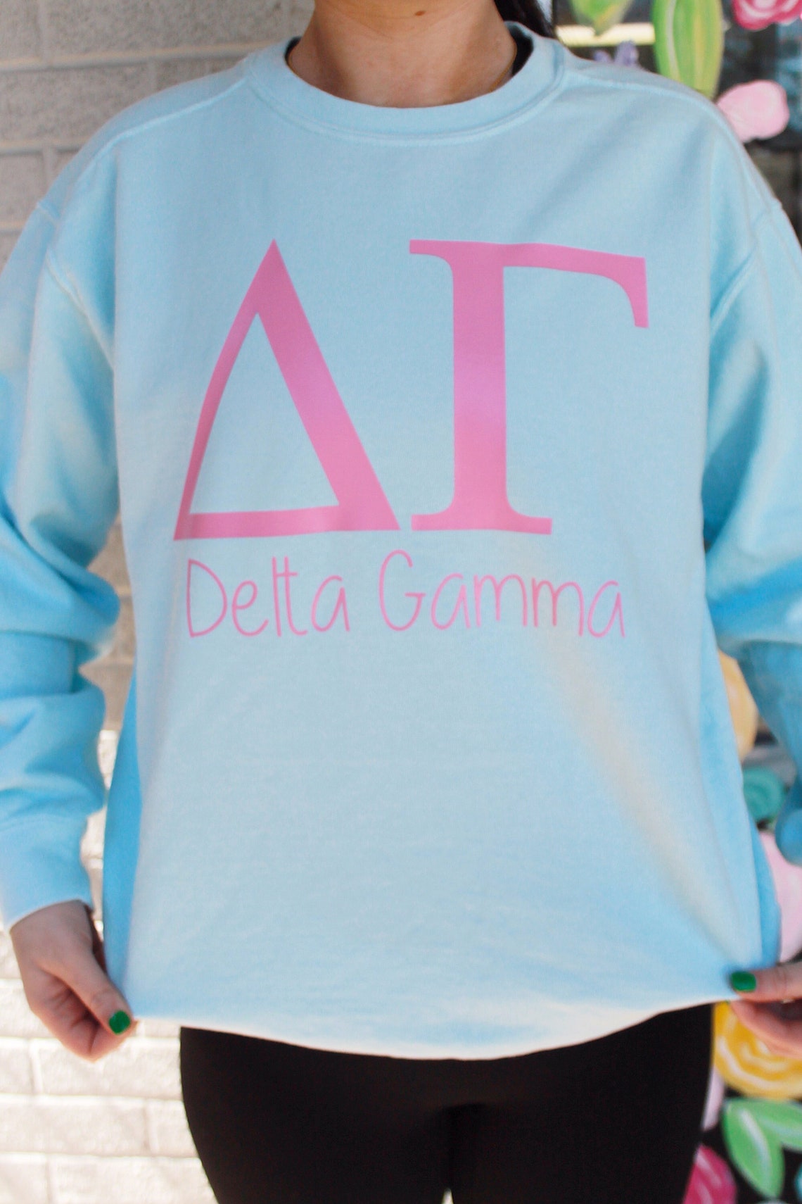 Delta Gamma Comfort Colors Sweatshirt - Greek Letters and Sorority Name ...