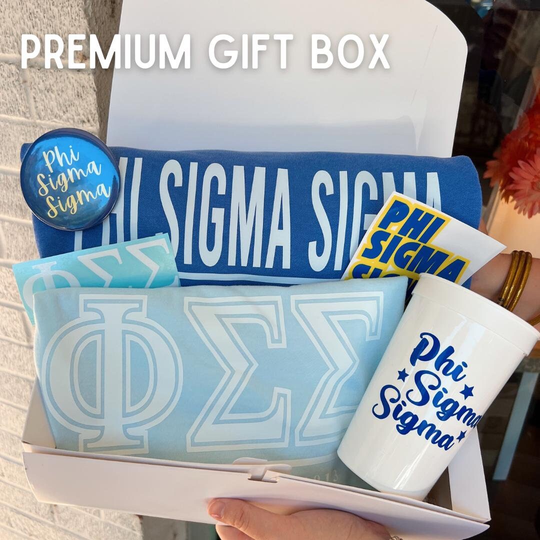 Phi Sigma Sigma Sorority Gift Box: T-shirt, Sweatshirt, Cup, Button - Etsy