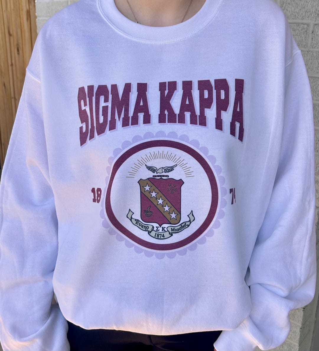 Sigma Kappa Crest Sweatshirt: SK Sorority Apparel, Big Little Gift - Etsy