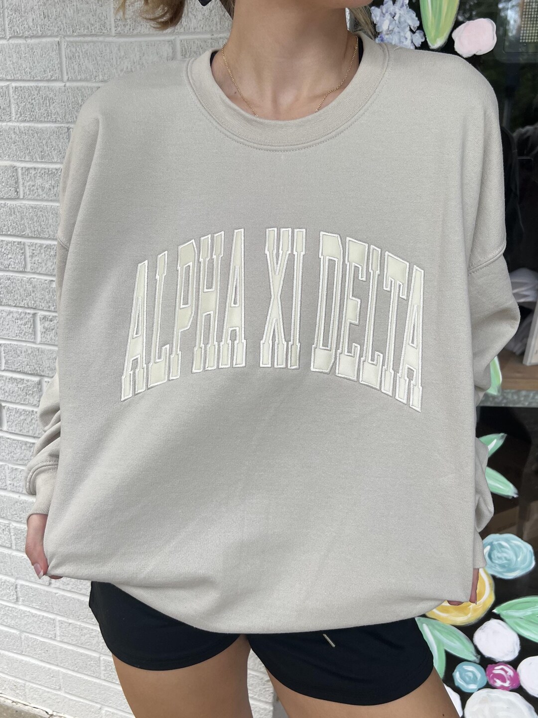Alpha Xi Delta Sweatshirt: Raised Letter Sorority Apparel - Etsy
