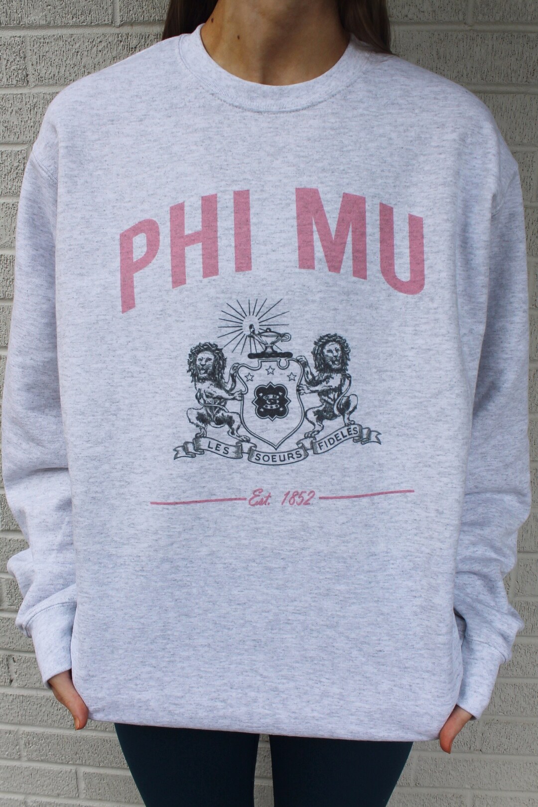 Phi Mu Crest Sweatshirt: Sorority Gift, Greek Life Apparel - Etsy