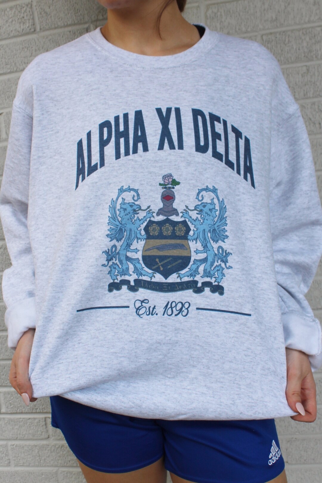 Alpha Xi Delta Crest Sweatshirt: Axid Sorority Gift - Etsy
