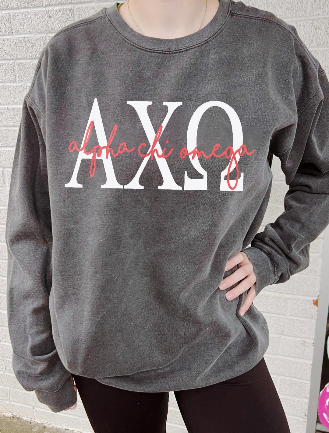 Alpha Chi Omega Greek Letter With Script Sweatshirts and T-shirts | AXO ...