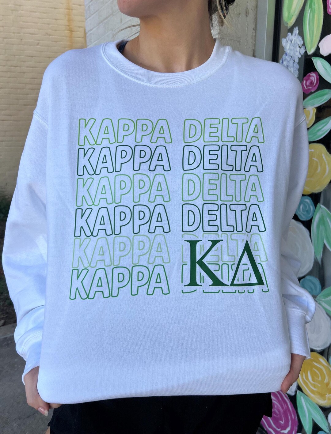 Kappa Delta Green Outline Sorority Sweatshirts KD Sorority Merch, Greek ...