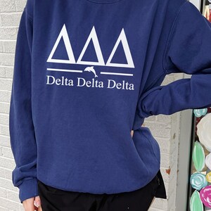 CUSTOM Delta Delta Delta Greek Letter Dolphin Sweatshirt | Tri Delta ...