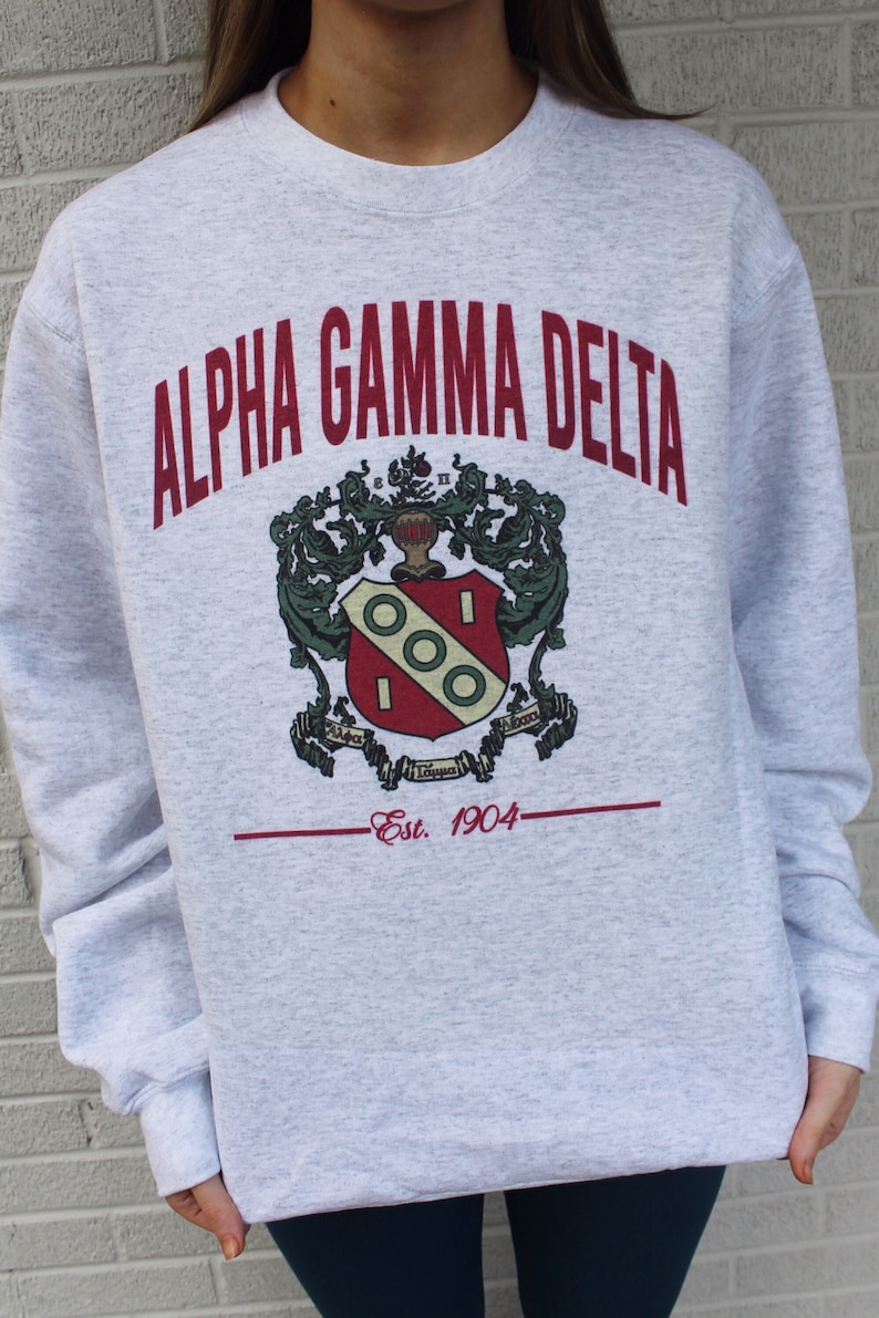 Alpha Gamma Delta Crest Sweatshirt: AGD Sorority Apparel - Etsy