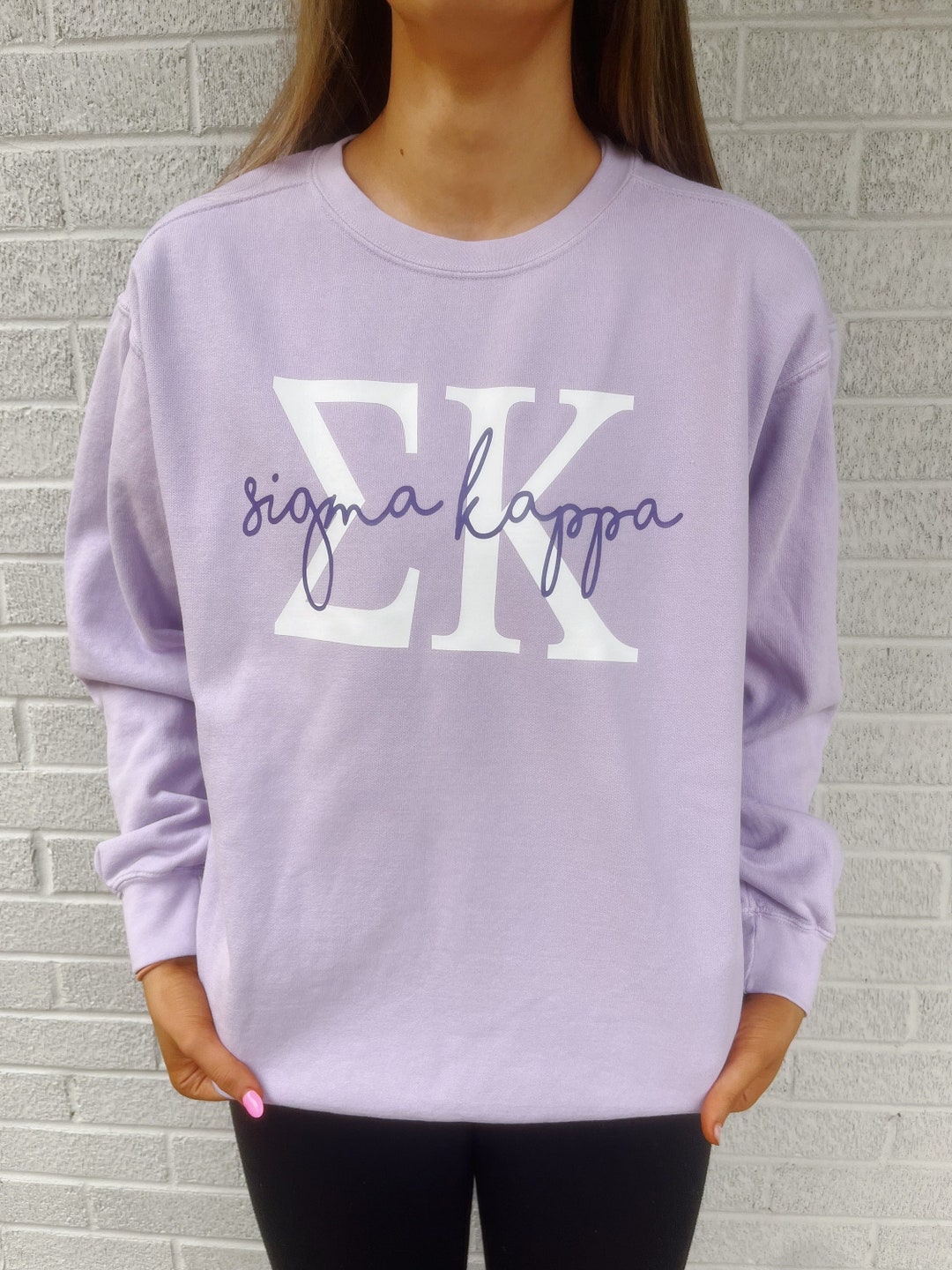 Sigma Kappa Greek Letter With Script Sweatshirt | SK Sorority Merch ...