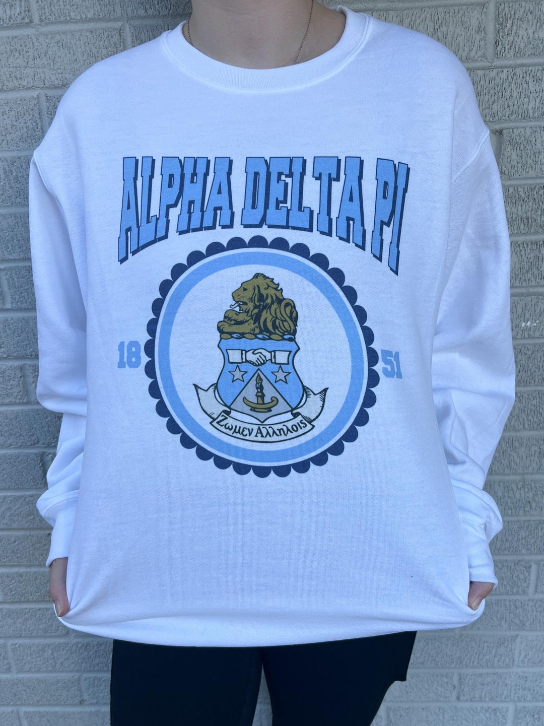 Alpha Delta Pi Collegiate Scalloped Crest Sweatshirt | ADPI Sorority ...