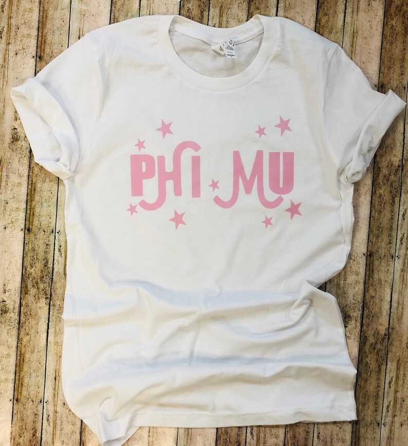 Phi Mu Retro Stars Sorority Tshirt - Etsy