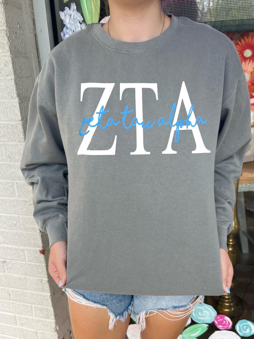 Zeta Tau Alpha Greek Letter With Script Sweatshirts and T-shirts | ZTA ...