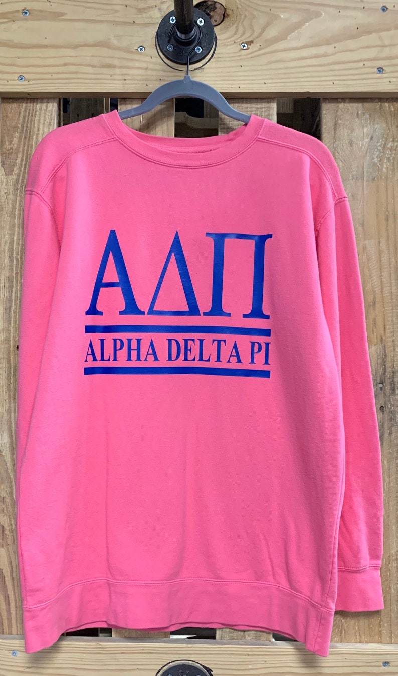 Alpha Delta Pi Comfort Colors Sweatshirt Alpha Delta PI AND - Etsy