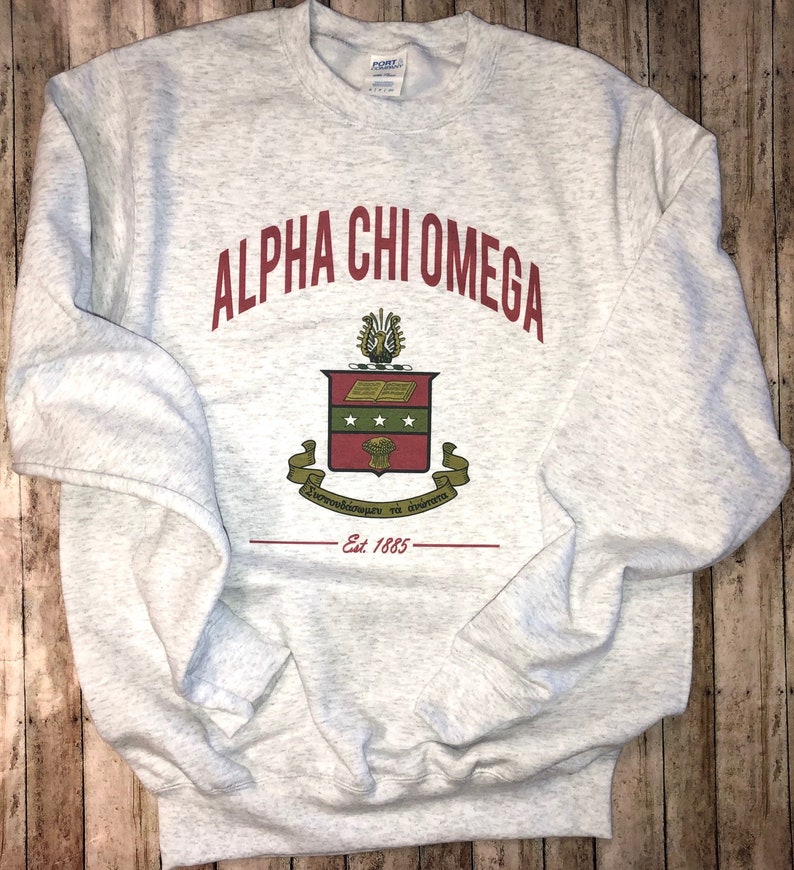 Alpha Chi Omega Crest Sweatshirts And Tshirts Etsy