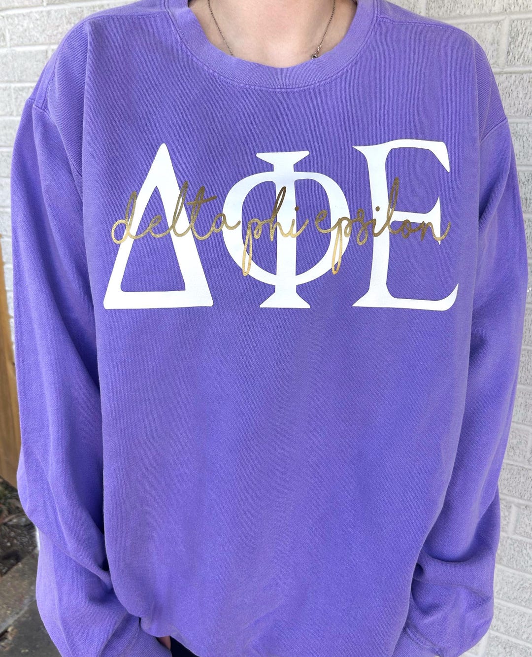 Delta Phi Epsilon Greek Letter With Script Sweatshirts and T-shirts ...