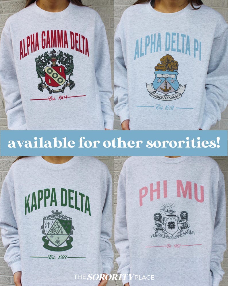 Alpha Xi Delta Crest Sweatshirt: Axid Sorority Gift - Etsy
