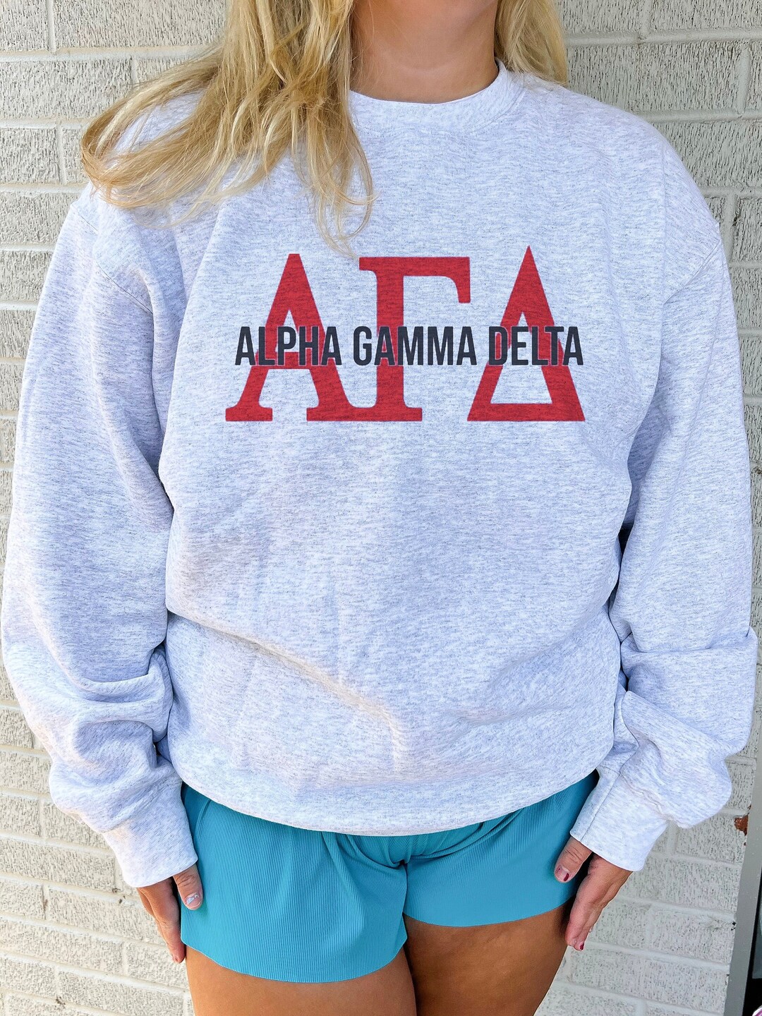 Alpha Gamma Delta Sweatshirt: Ash Grey Sorority Pullover - Etsy