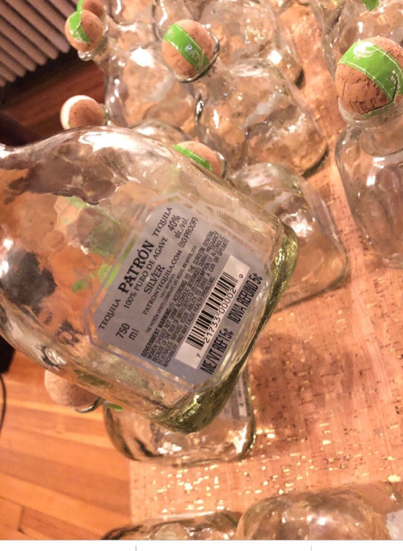 PATRON BOTTLES W/ Cork// 750 Ml, 375 Ml, 200 Ml, 100 Ml, 50 Ml - Etsy