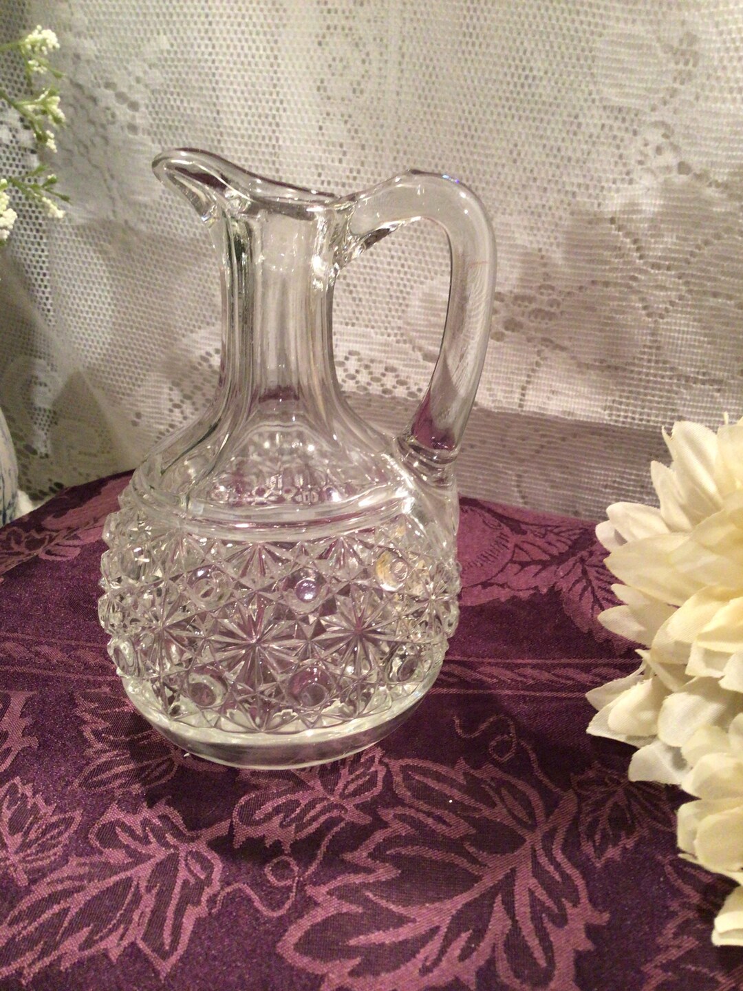 Vintage Cut Glass Glass Pinwheel Design - Etsy