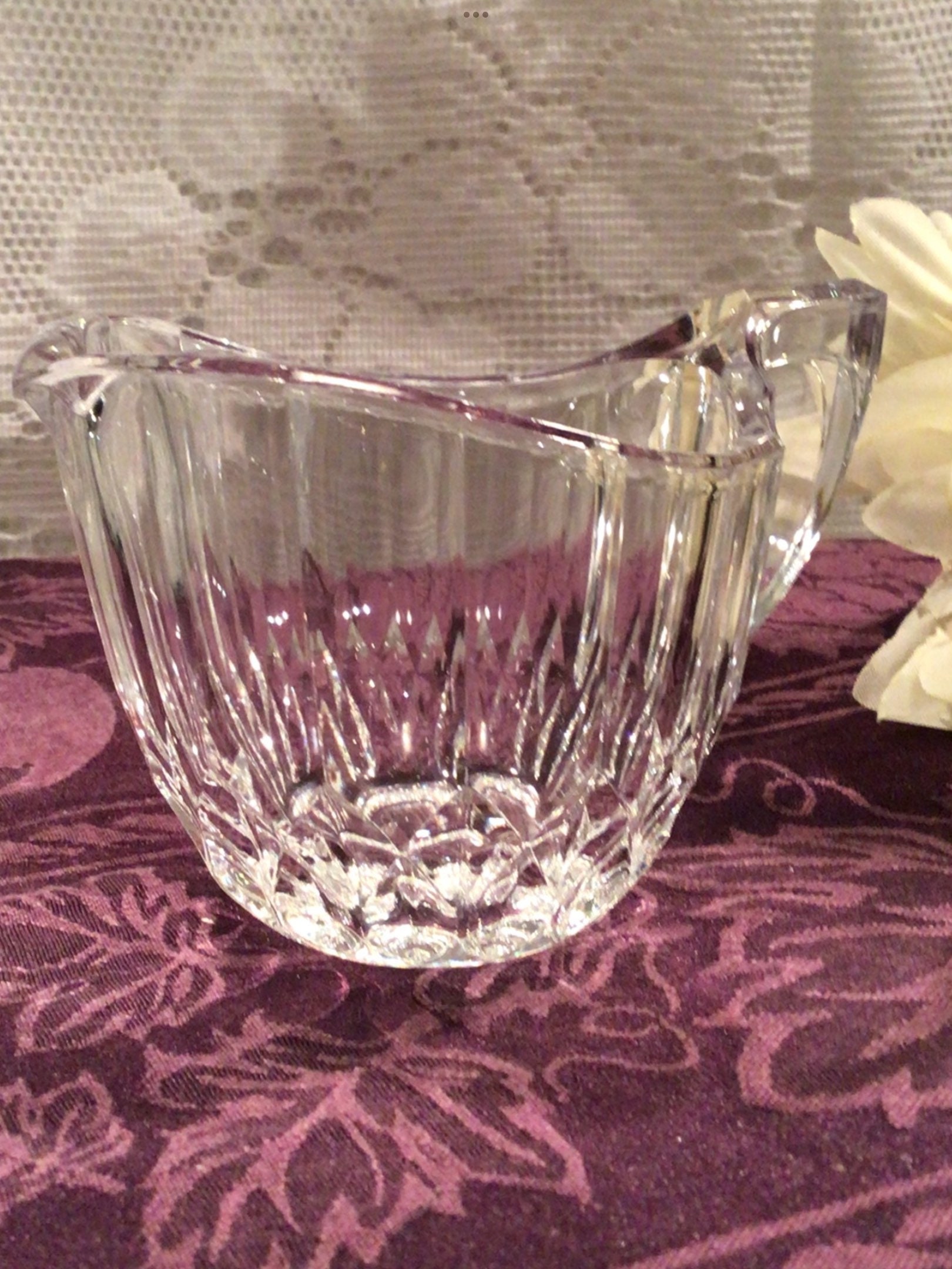 Crystal Creamer Ribbed and Diamond Point Cut - Etsy