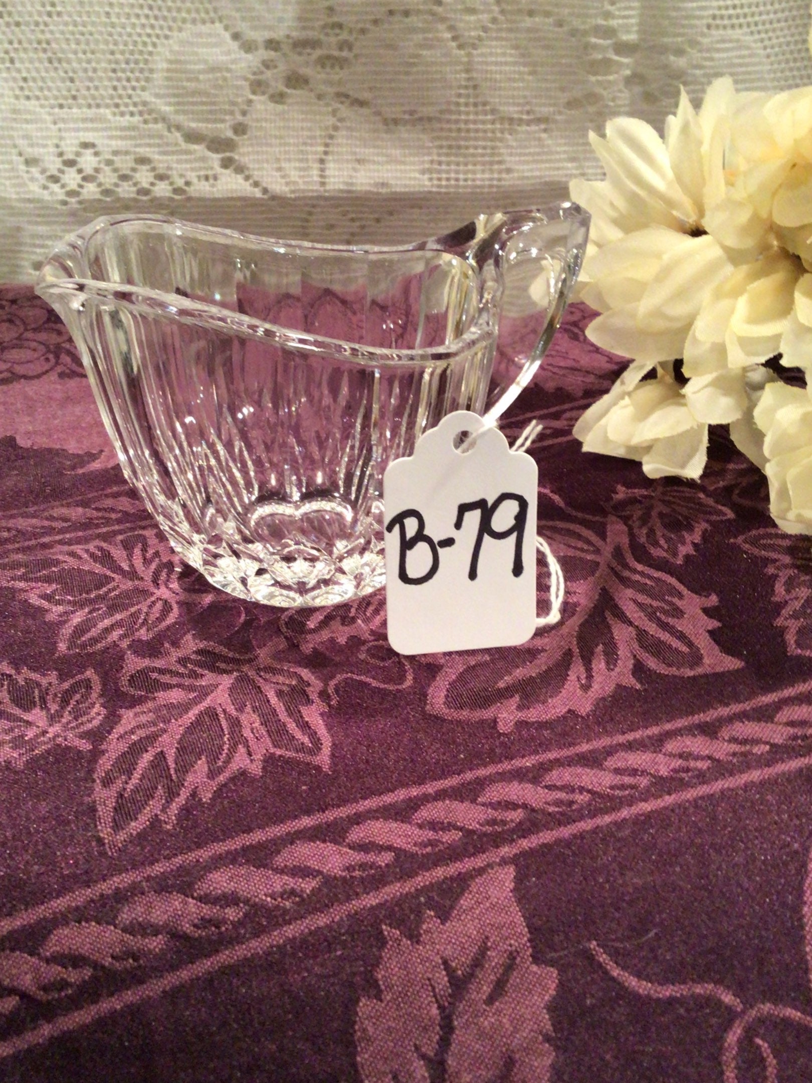 Crystal Creamer Ribbed and Diamond Point Cut - Etsy