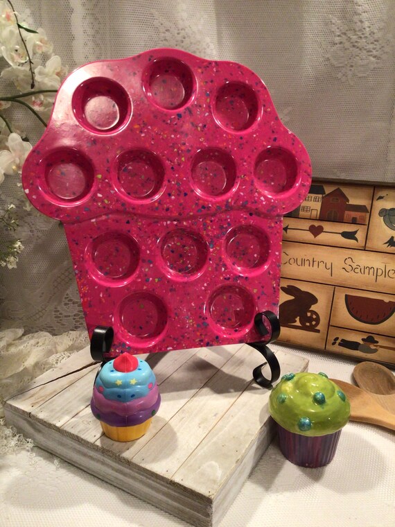 Zak Designs Hot Pink Confetti Cupcake Serving Tray Retro | Etsy