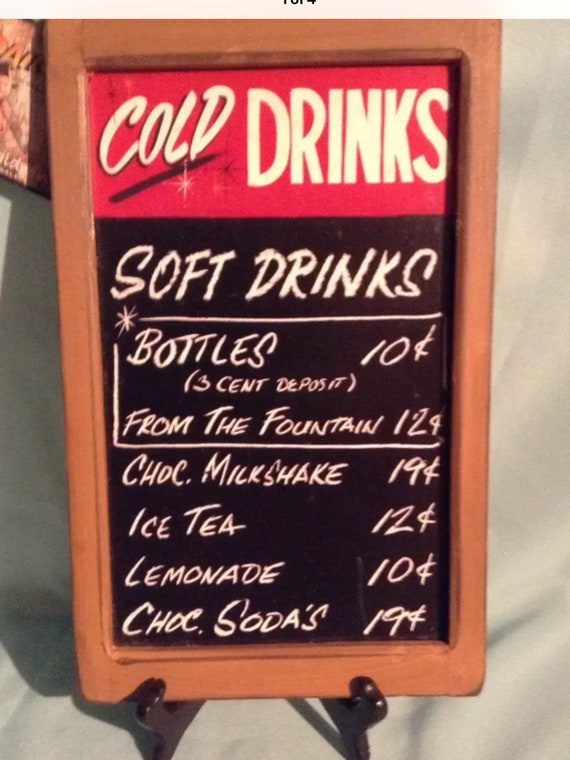 Retro Vintage cold Drink Sign by Tom Baldwin Ohio Wholesale | Etsy