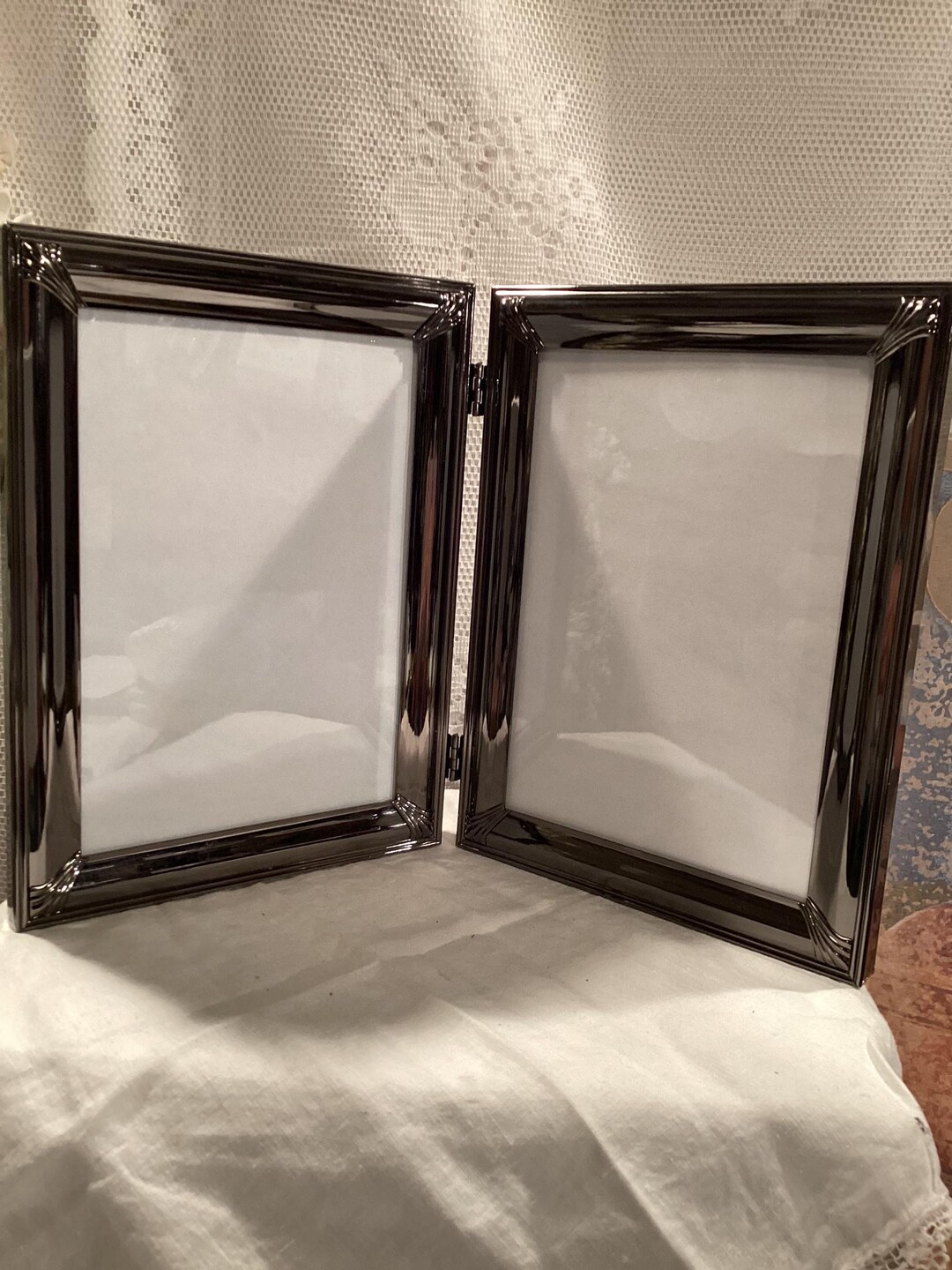 Black Onyx Metal 5x7 Photo Frame Stand Double Frames - Etsy