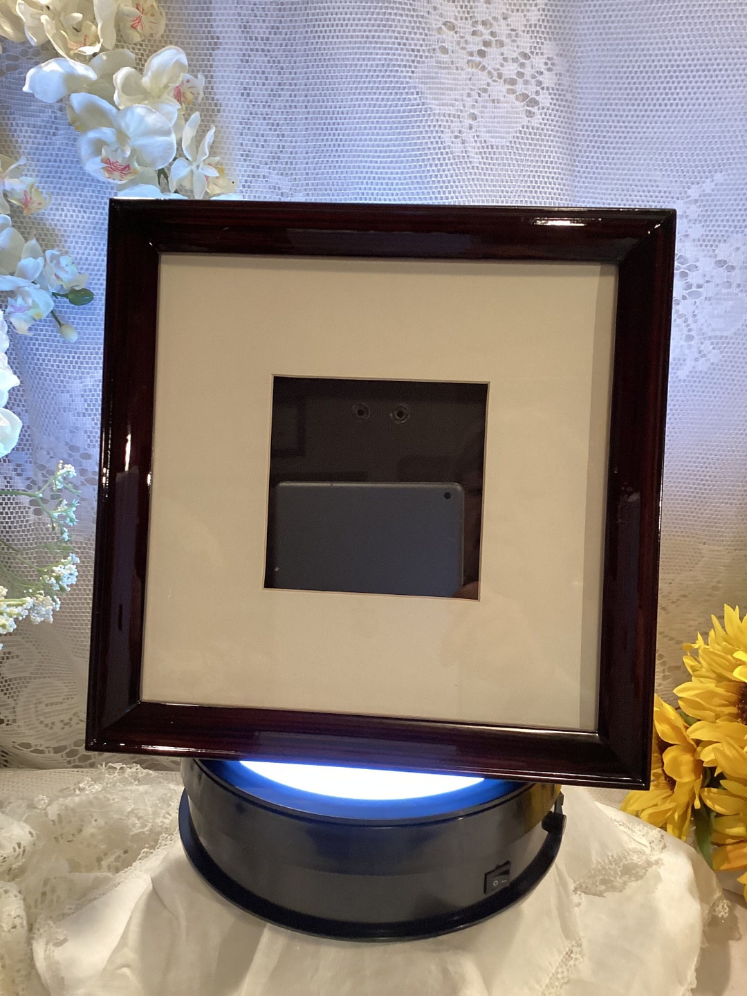 Dark Cherry /brown Square 4x4 Photo Frame W/ Matt - Etsy