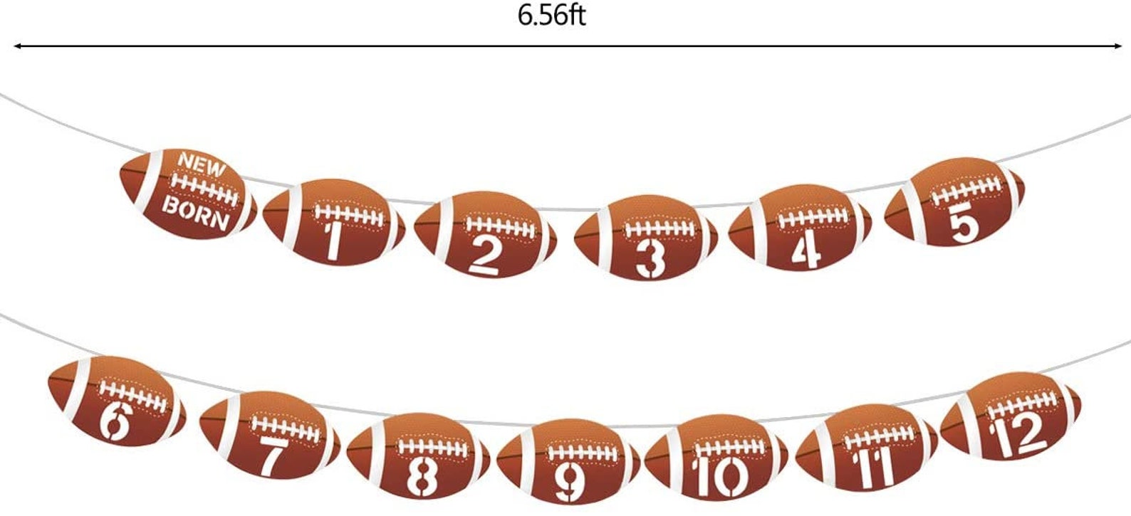 Football 1st Birthday Monthly Photo Banner Football Theme First Year ...