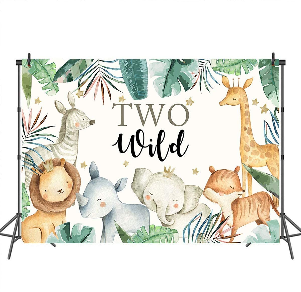 Two Wild Backdrop Boy's Jungle Safari Animals 2nd Birthday | Etsy