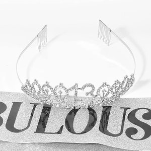 13th Birthday Sash and Tiara for Girls, 13 & Fabulous Birthday Sash ...