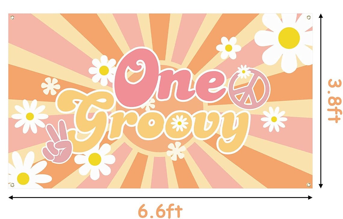 Groovy One Birthday Backdrop for Hippie Boho Party Decorations - Etsy