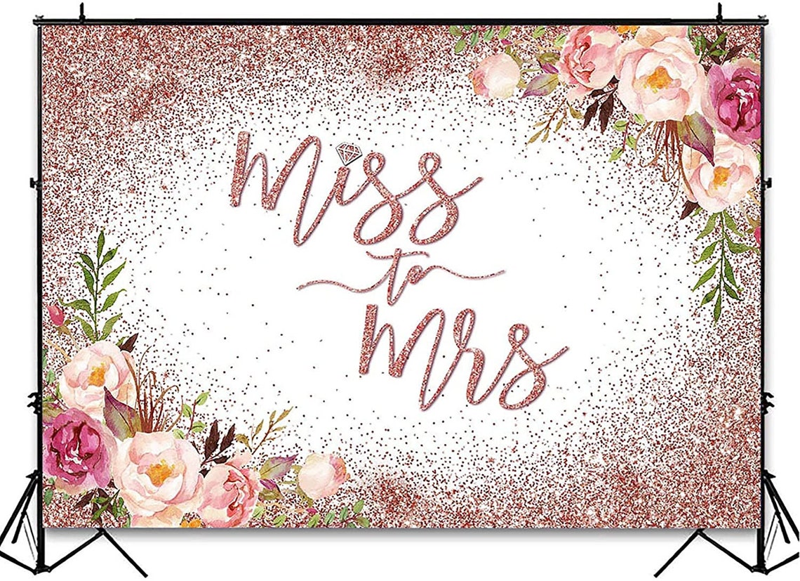 Miss to Mrs Backdrop Rose Gold Bridal Shower Vinyl Photo - Etsy