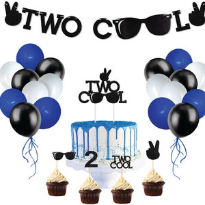 TWO COOL Birthday Decoration, Two Cool Boys 2nd Birthday Decor Kit, Two ...