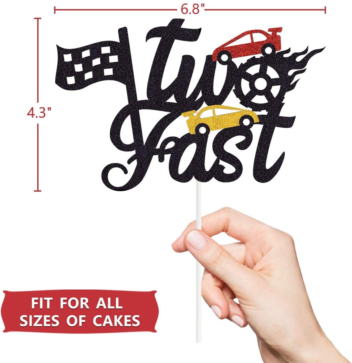 Two Fast Cake Topper Racing Car Happy Birthday Cake | Etsy