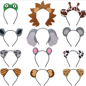 Jungle Animals Headbands Pack of 12, Safari Party Favors, Zoo Animals ...