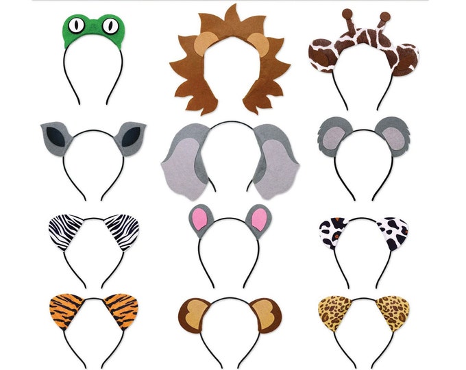 Jungle Safari Zoo Animals Theme Ears Headband Birthday Party Favor ...