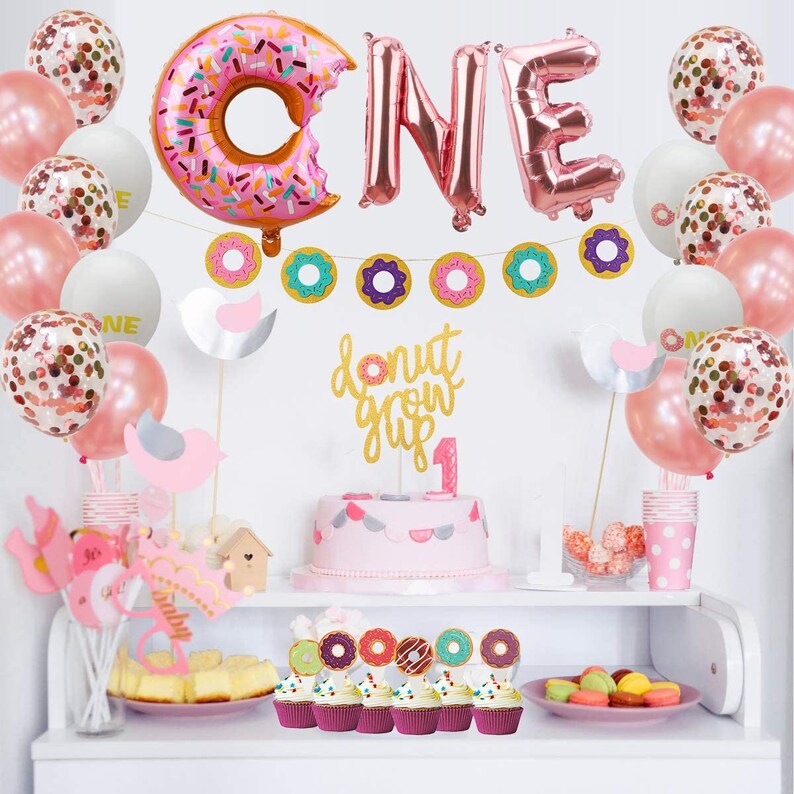 Donut First Birthday Party Decoration Donut Grow up 1st - Etsy