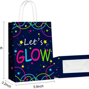 Glow Party Favor Bags Pack of 12, Glow in the Dark Gift Bags for Neon ...