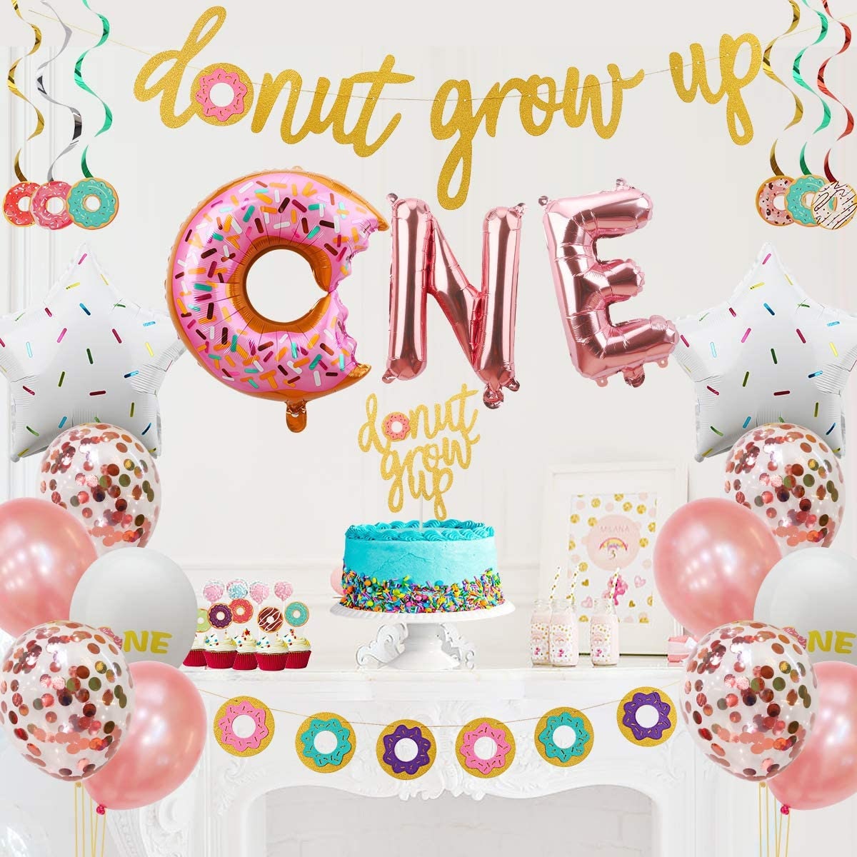 Donut First Birthday Party Decoration Donut Grow up 1st - Etsy